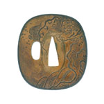 Copper round rectangular shape Tsuba